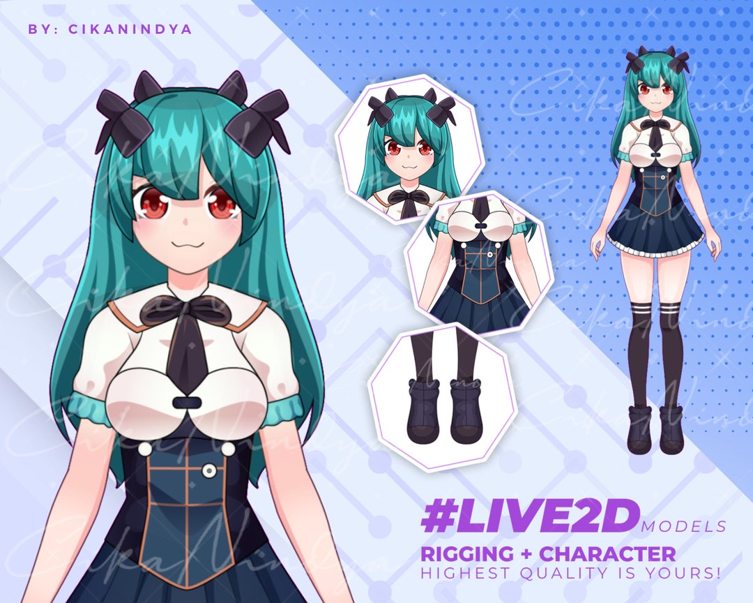 Live2d Vtuber Model: Anime Skull Girl, 3 Expressions, 4 Motions - Etsy