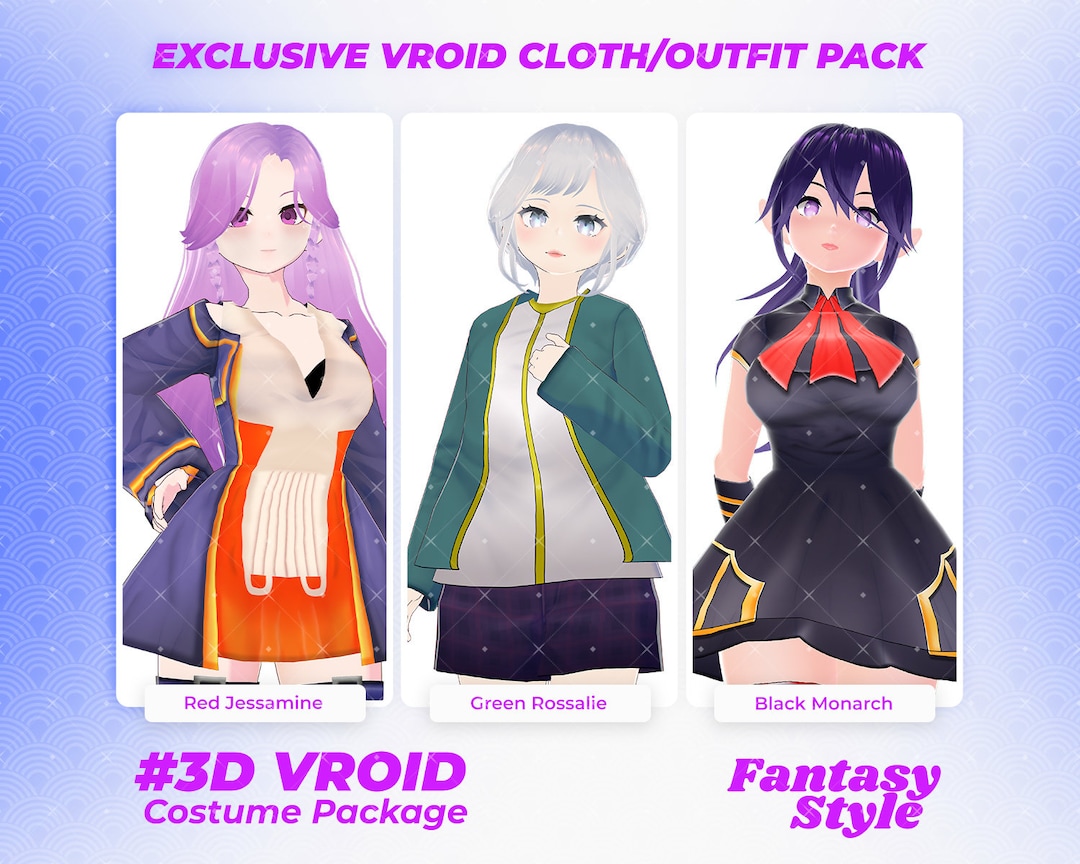Fairytail Chic Shorts & Skirts Vroid Outfit Set for Vtuber ...