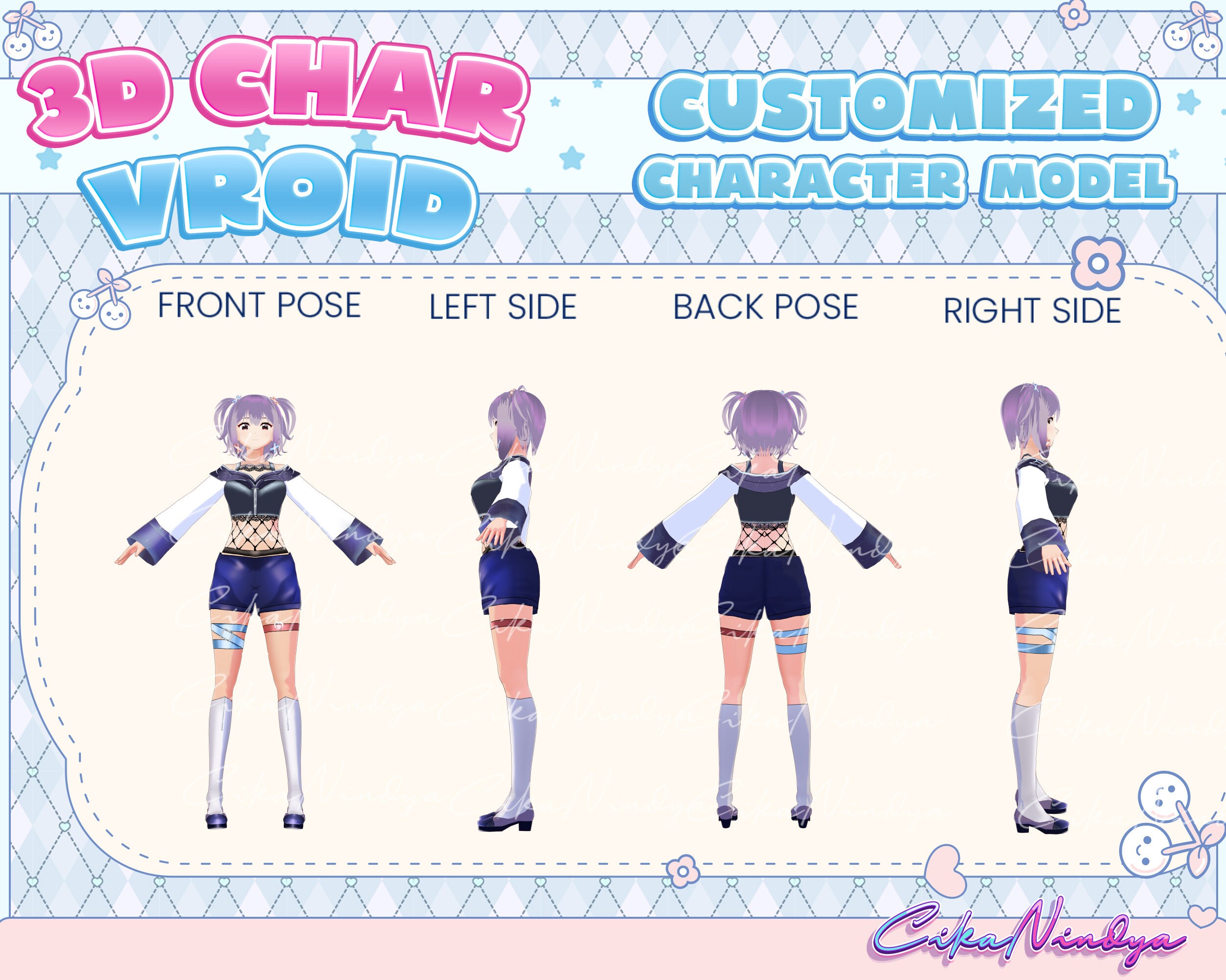 Dynamic Neo Anime Girl 3D Vroid Character for Streamer - Etsy