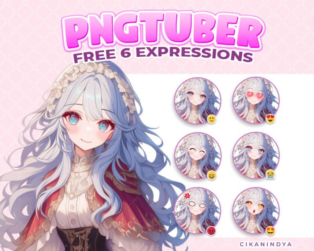 Custom-style Elegant Pngtuber – Stunning Female Character With Vintage ...