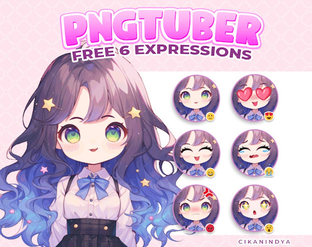 Anime Girl Pngtuber | 12 Pose Streamer Model (.veadomini File) - Etsy