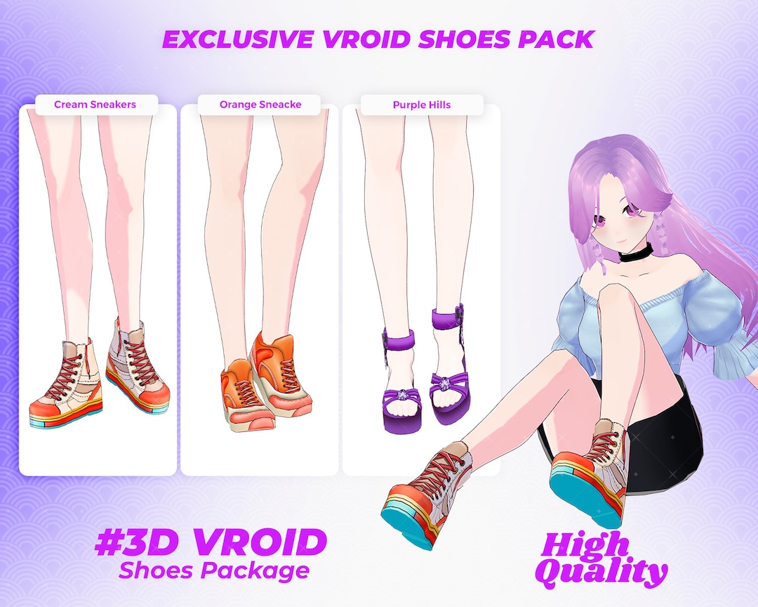 Stream in High Heels: Shoe Pack for Vtuber Avatars - 3D Vroid Shoes ...