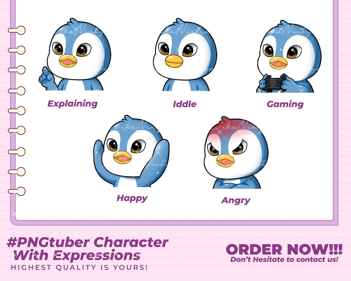 PNG Tuber Png Tuber Avatar Pngtuber Model Pngtuber Premade - Etsy