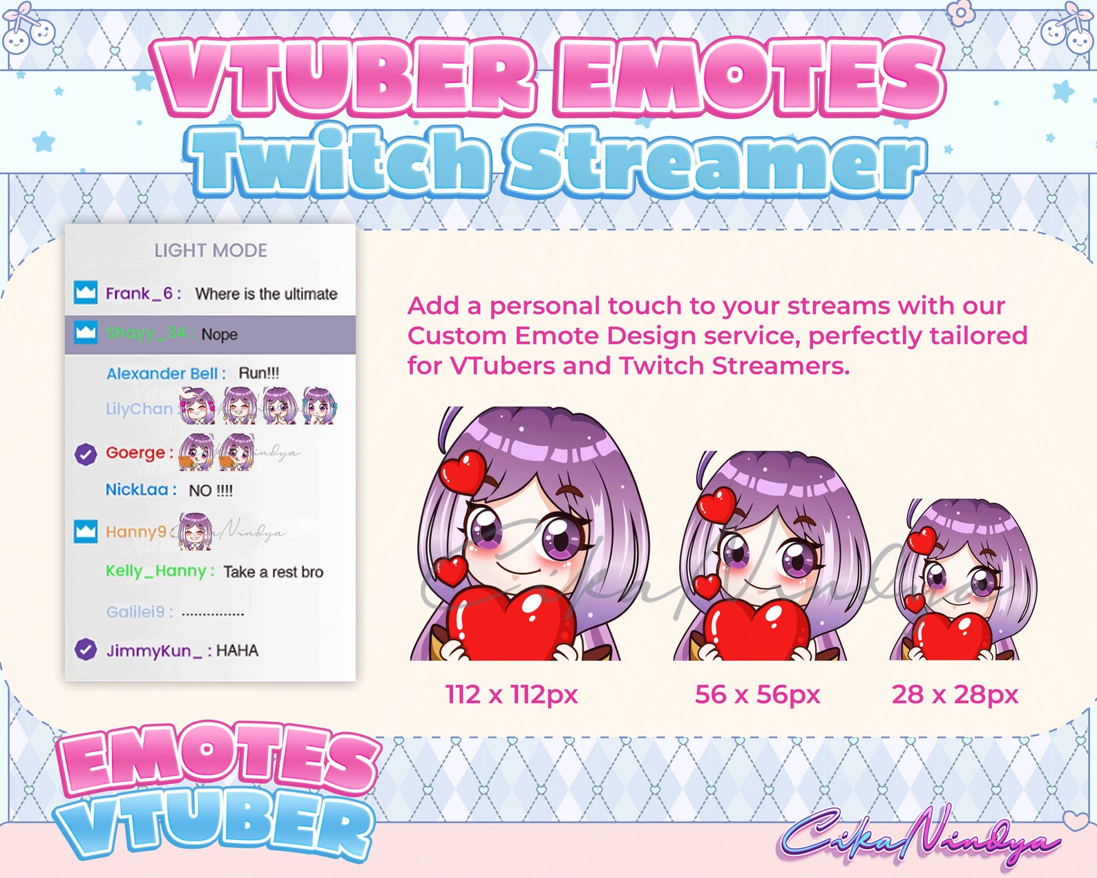 Vtuber Emote Emote Commission Animated Emote Emote Twitch - Etsy