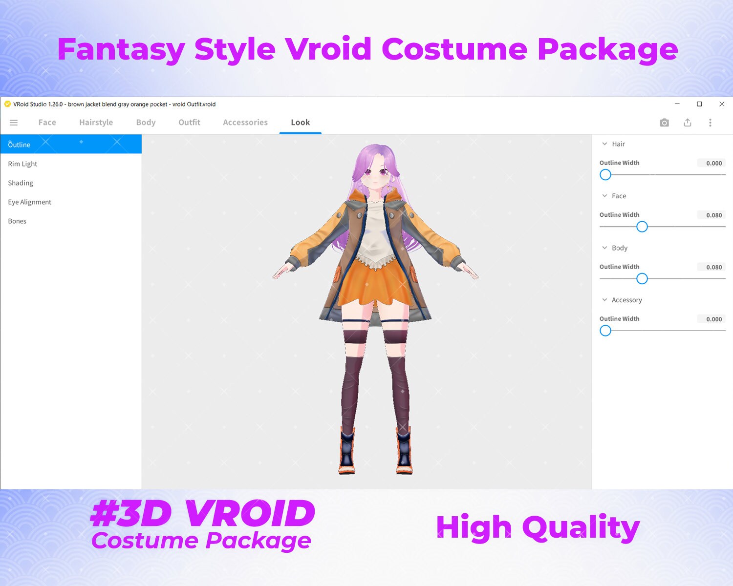 Enchanted Trio Fantasy Girl's 3D Vroid Wardrobe Vroid Clothing Pack ...
