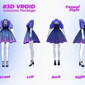 Kawaii Vroid Clothing Pack | Pastel 3D Outfits for Vtuber Models ...