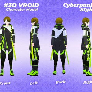 3D Vroid Character Yuta Cyberpunk Anime Male With Futuristic Style for ...