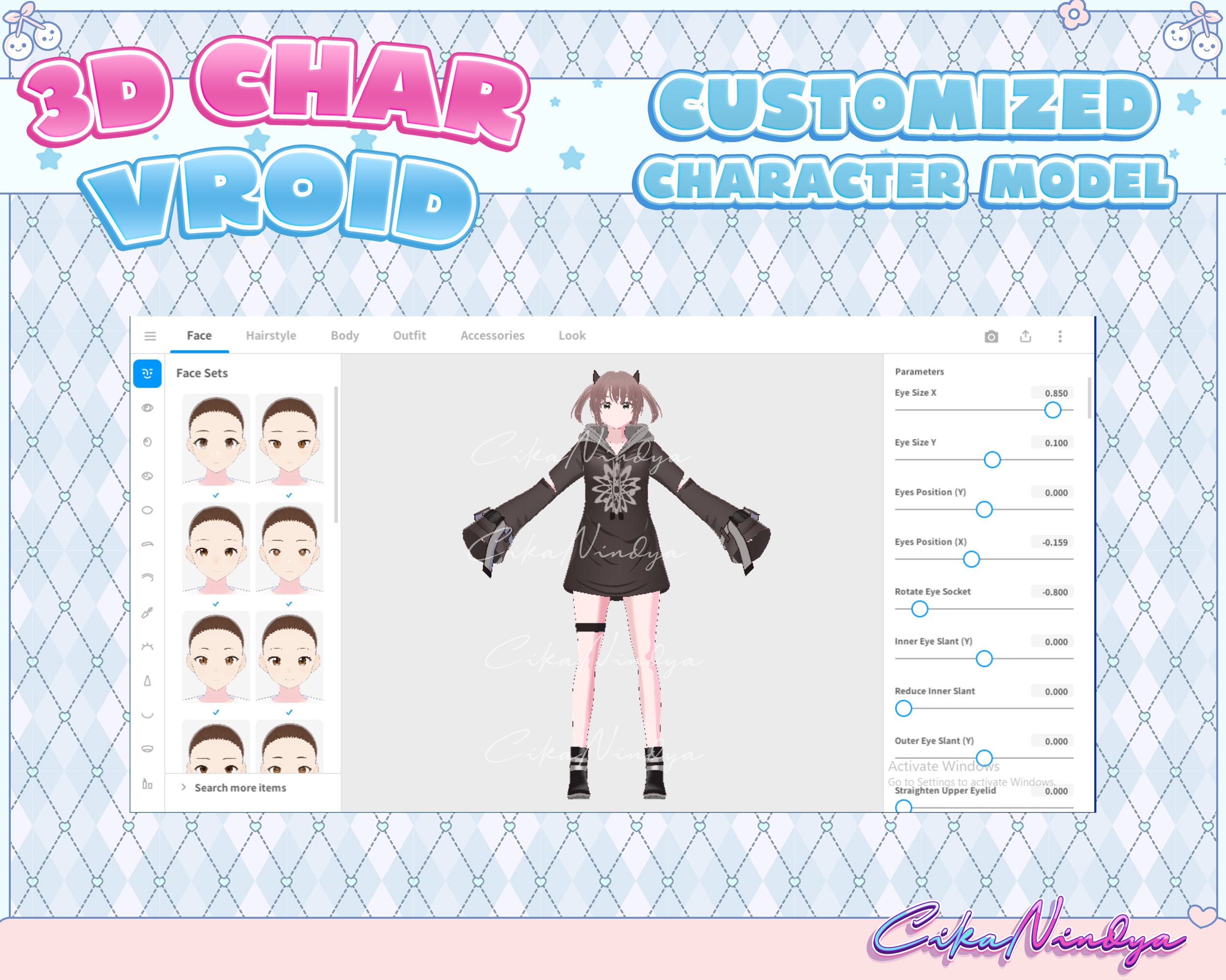 Mystical 3D Vroid Character Horn Head Anime Girl for Streamer - Etsy