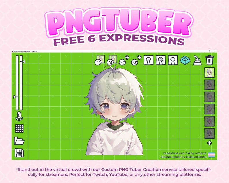 Premade Pngtuber Model – Adorable Male Character in White Hoodie - Etsy