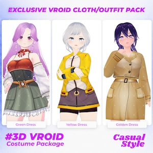 Vroid Outfit Pack: Chic Casual Clothes for Virtual Avatars - Etsy