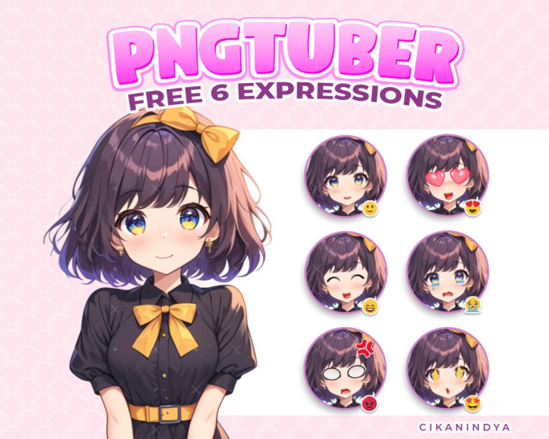 Chic Black & Gold PNG Tuber Avatar: 6 Poses for Twitch - Etsy