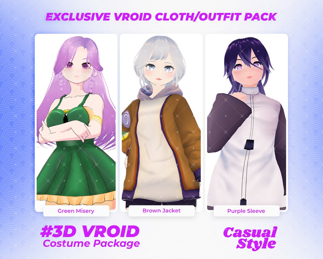 Chic Vroid Mini Dresses for Digital Influencers - Vroid Clothing Pack ...