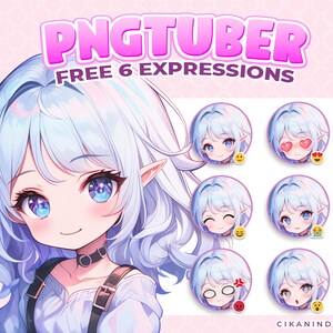 PNG Tuber Elegant Elf Vtuber Character With Pastel Hair and Sparkling ...