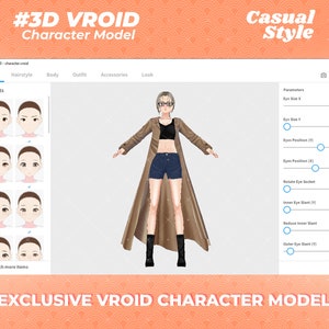 Virtual Persona 3D Vroid Character Korean Style Casual Dress for Unique ...