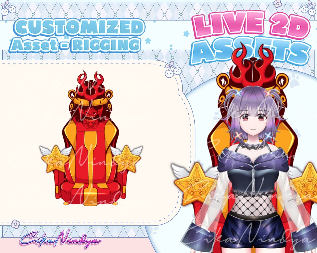 Devil Chair Vtuber Asset: Live2d Model, Twitch Stream (PNG) - Etsy