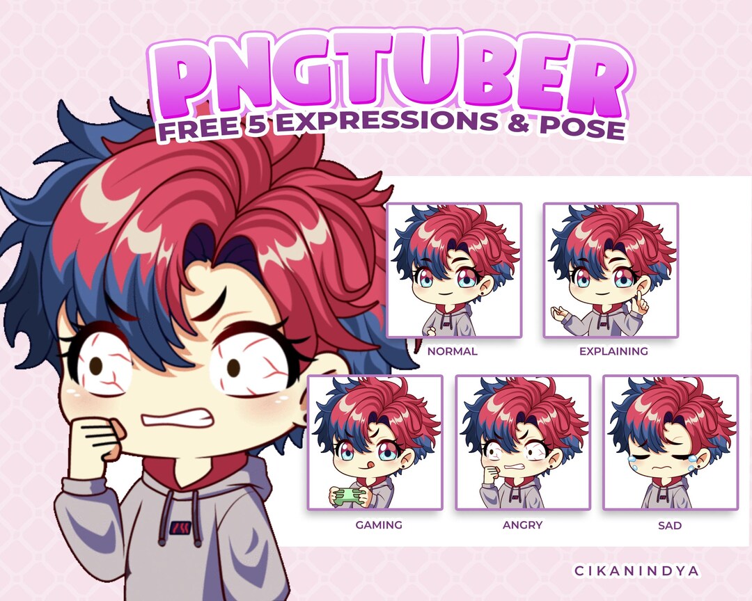 Stylish Pngtuber – Trendy Character With Eye-catching Colors - Etsy