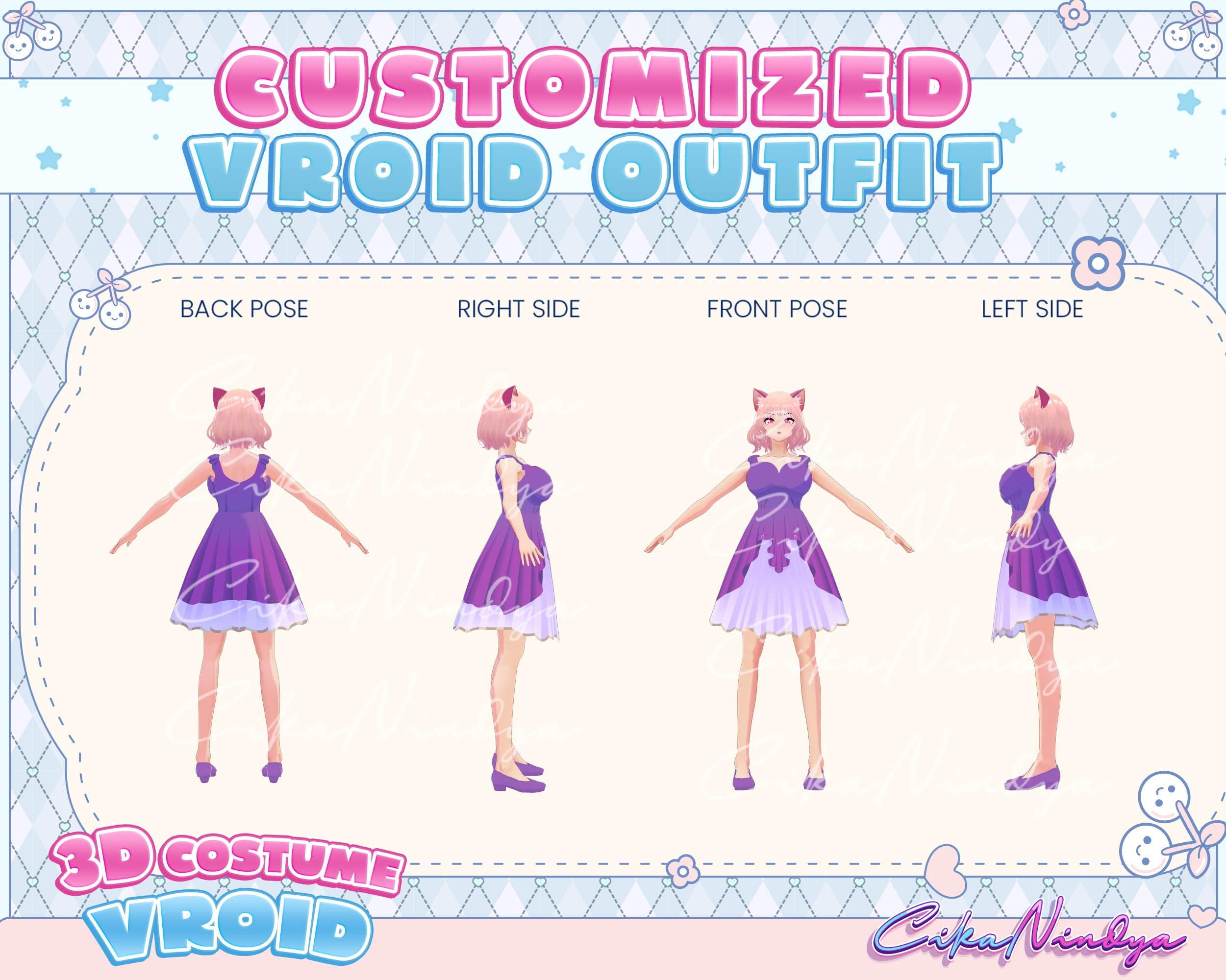 Enhance Your Vroid Character's Style With 3D Vroid Costume - Etsy