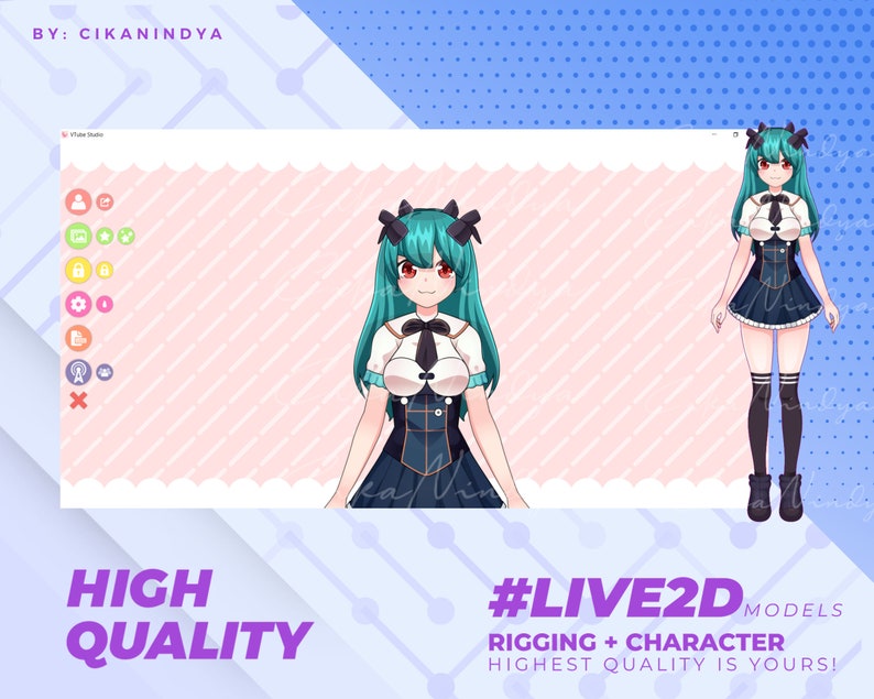 Live2d Vtuber Model: Anime Skull Girl, 3 Expressions, 4 Motions - Etsy