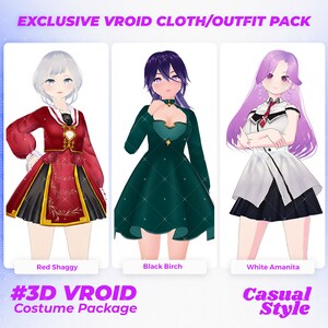 Vroid Style Revolution 3D Casual Girl's Fashion Pack - Vroid Clothing ...