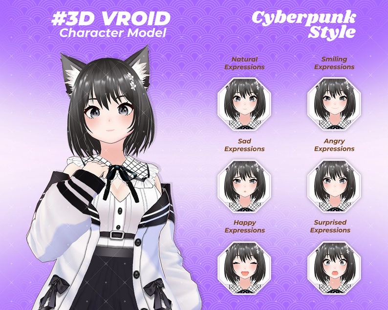 Stream Avatar Revolution 3D Vroid Model Girl Delphine Lumina for ...