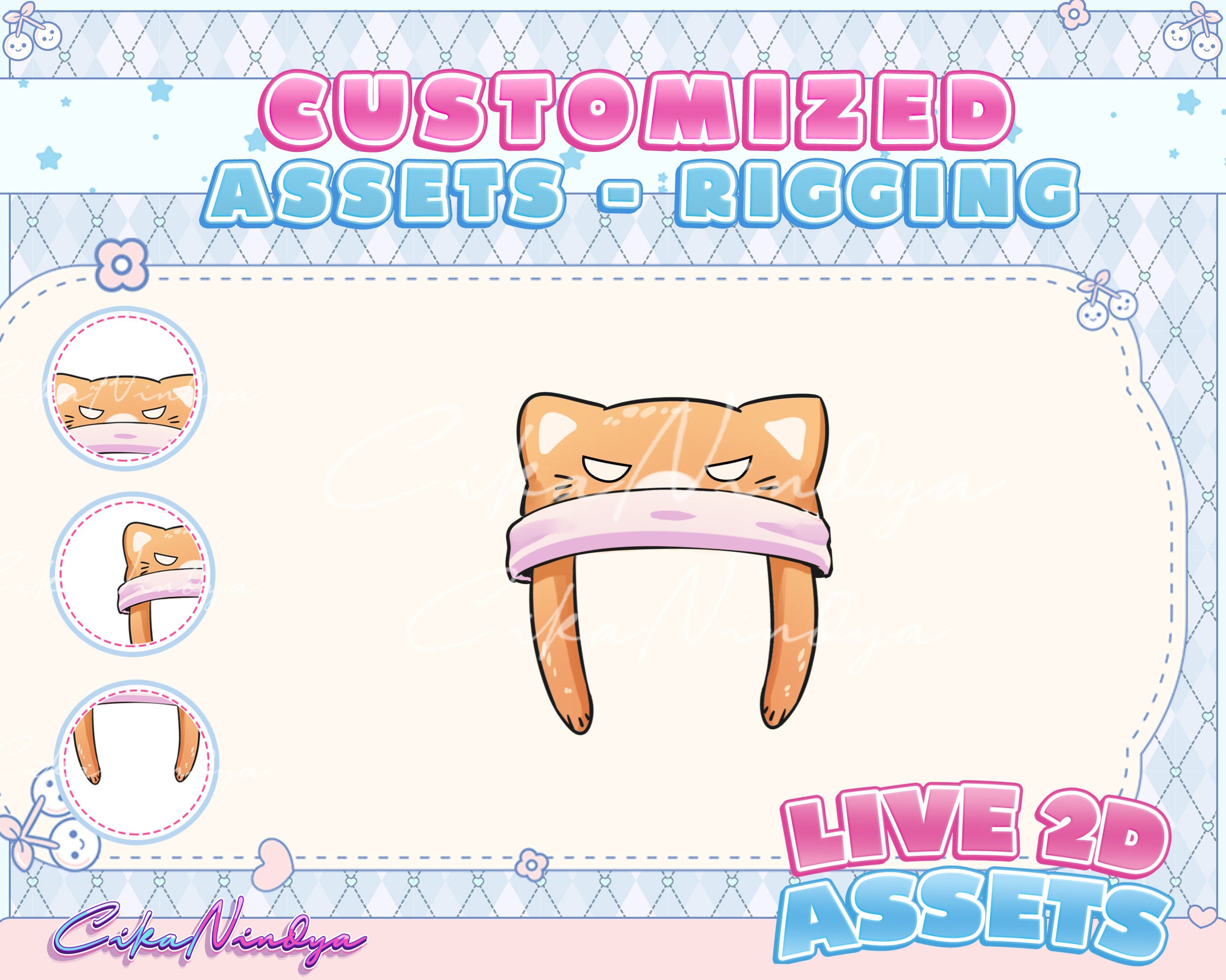 Live2d Vtuber Hat Asset: Anime Avatar Accessory (PNG) - Etsy