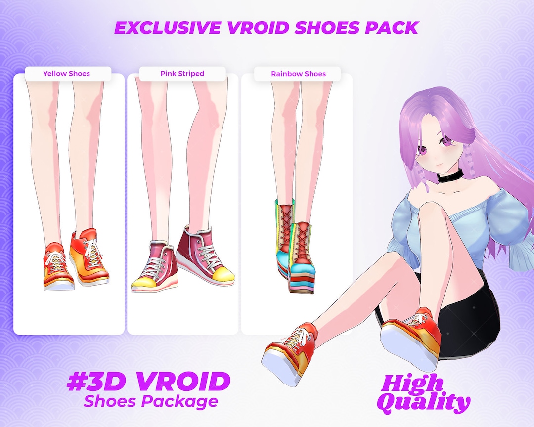 3D Vroid Shoes Pack: Avatar Streamer Fashion Collection - Etsy