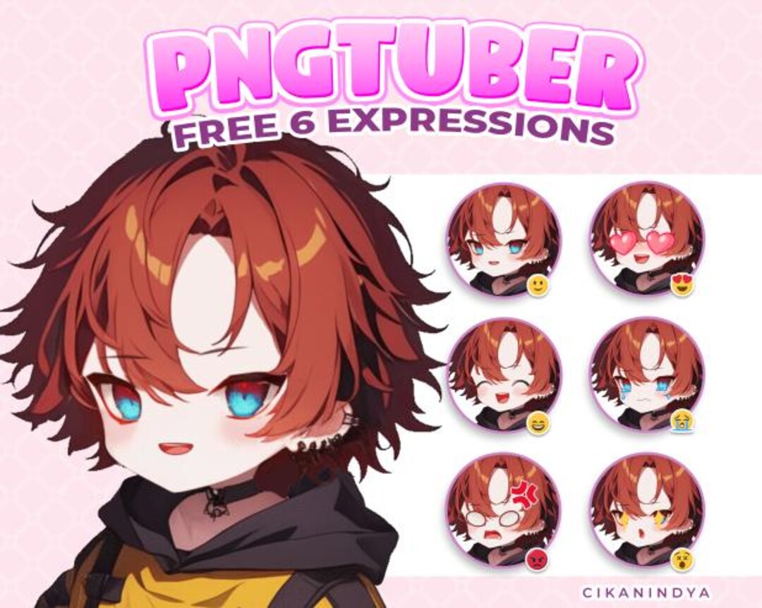 Custom-like Pngtuber – Edgy and Stylish Chibi Male Model - Etsy