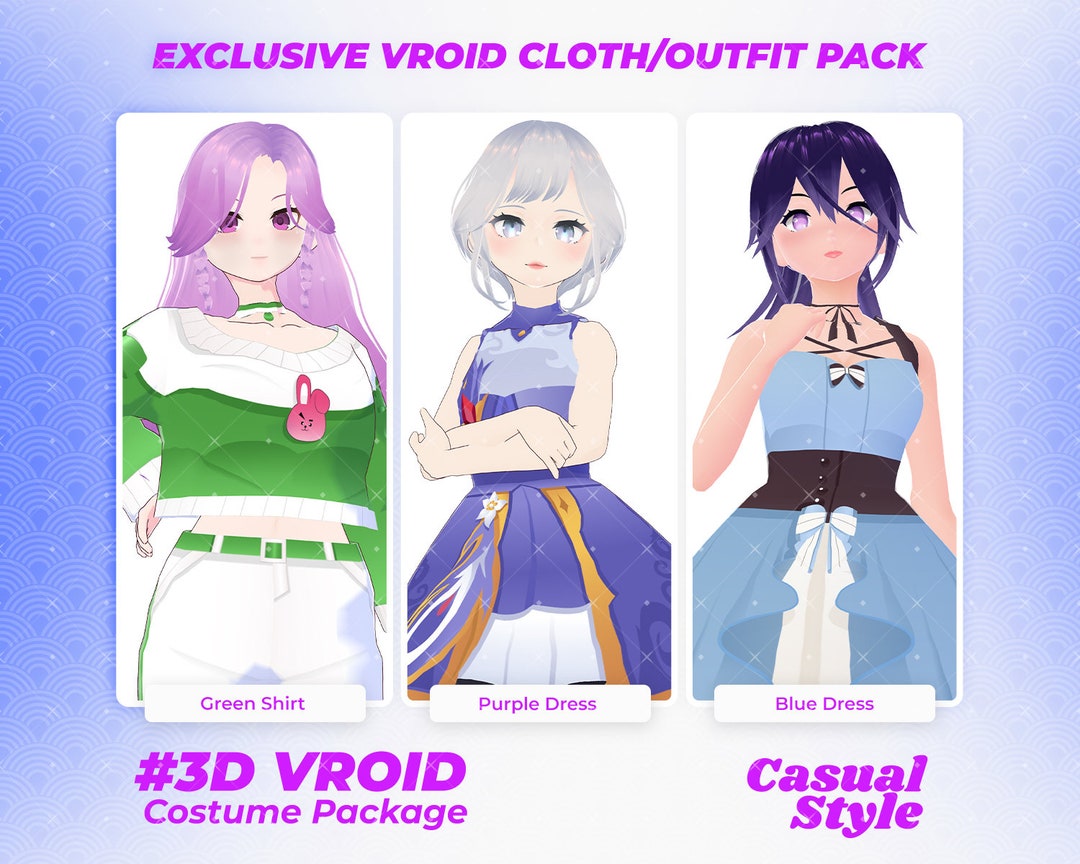 Essential Casual Dresses for Every Vroid Streamer - Vroid Clothing Pack ...