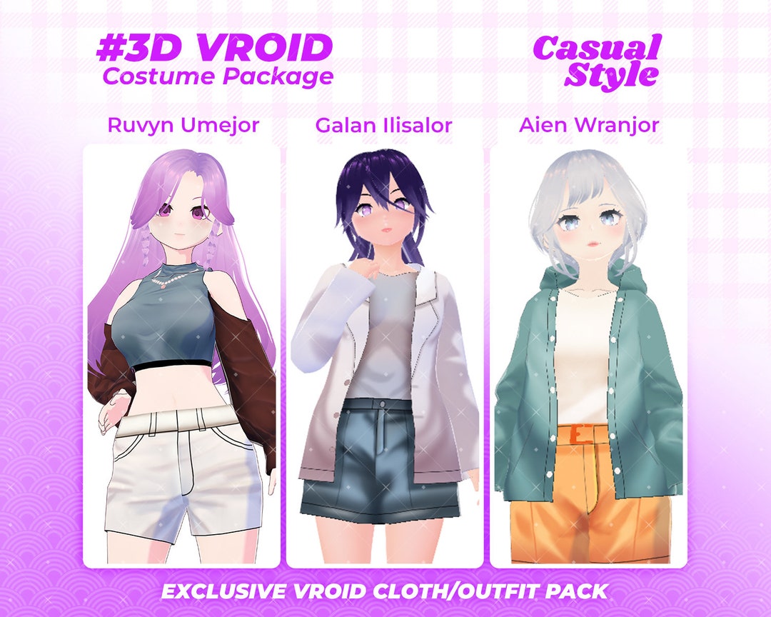 Vroid Clothing Pack, Vroid, Sexy Clothes, Costume, Clothes, 3d, Kawaii ...