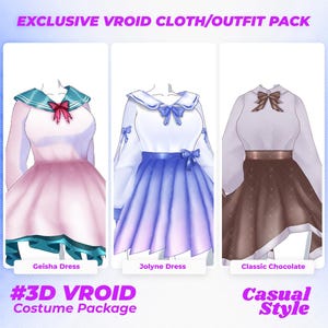 Vroid Outfit Pack: Casual 3D Clothing Set for Vtuber - Etsy