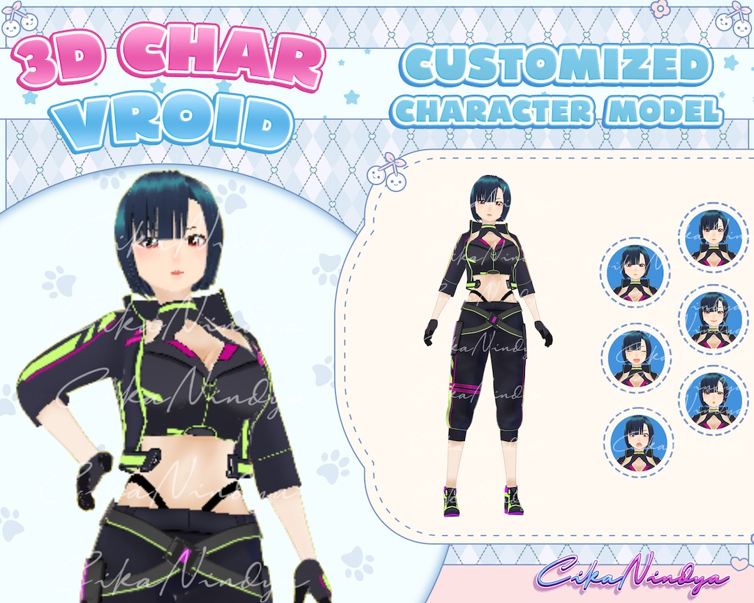 3D Vroid Character 3D Vroid 3d Model Commission Vtuber - Etsy