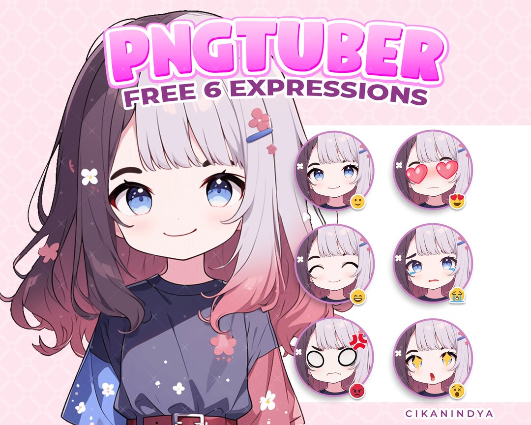 Casual PNG Tuber Girl: 12 Poses, Streaming Avatar (.veadomini File ...