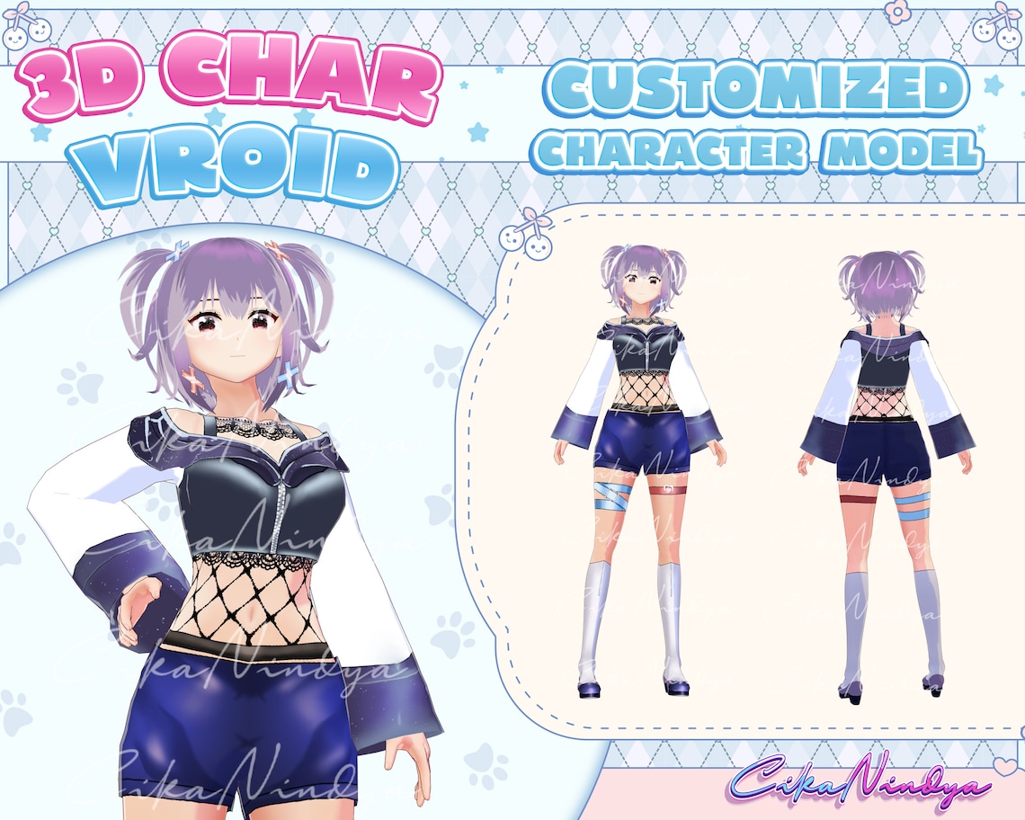 Dynamic Neo Anime Girl 3D Vroid Character for Streamer - Etsy