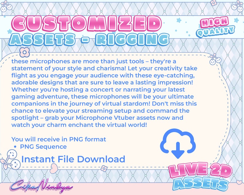 Vtuber Assets Design Asset Twitch Assets Vtuber Asset Mic - Etsy