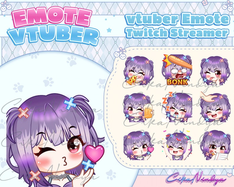 Vtuber Emote Emote Commission Anime Emote Emote - Etsy