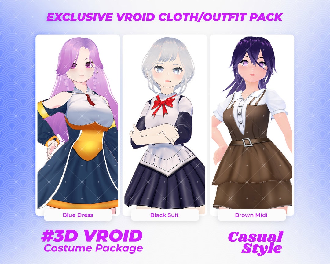 Chic Casual Office Outfit Pack for Vtuber Avatars - Vroid Clothing Pack ...