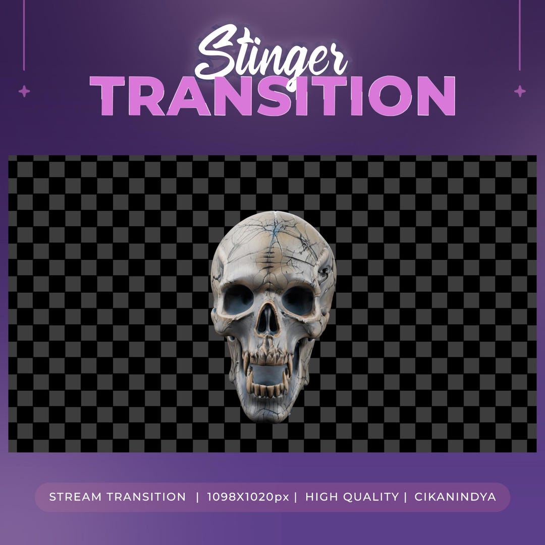 Stinger Transition Skull Flame | Horror-themed Animated Transition for ...