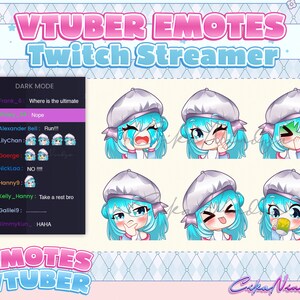Elevate Your Chat Engagement With Vtuber Emote Blue Hair for Twitch ...