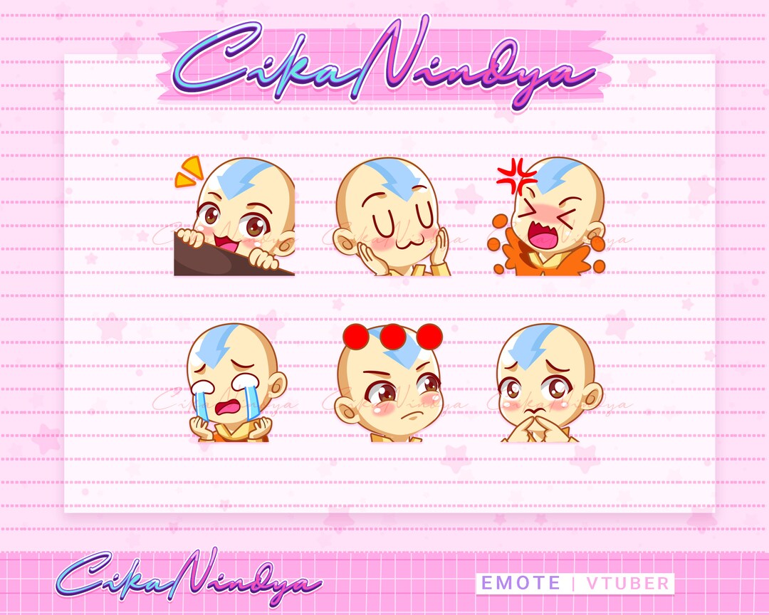 Angs Character Emotes for Twitch - 6 Pose, Uwu Pose, Lurk, Angry, Cry ...