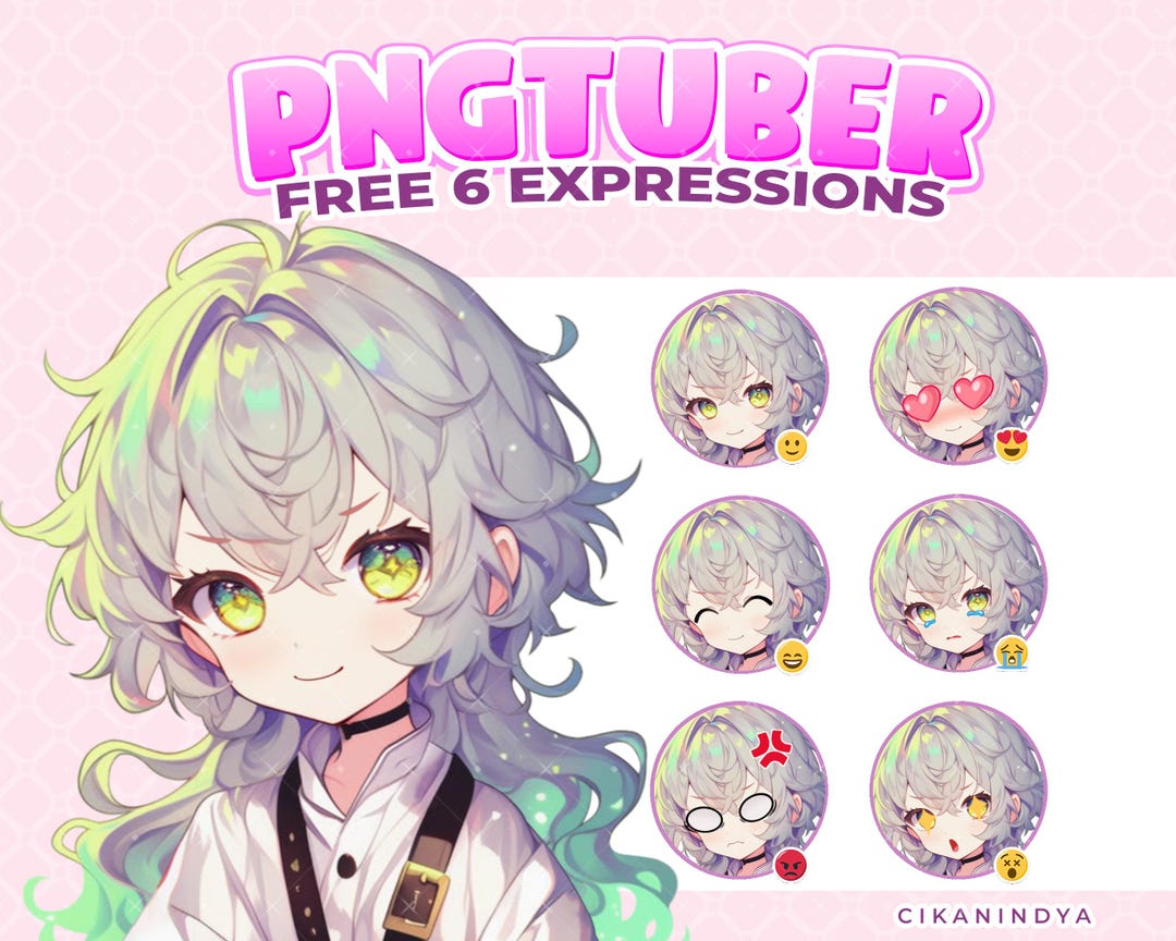 Premade Pngtuber Male – Unique Chibi Model With Gradient Highlights - Etsy