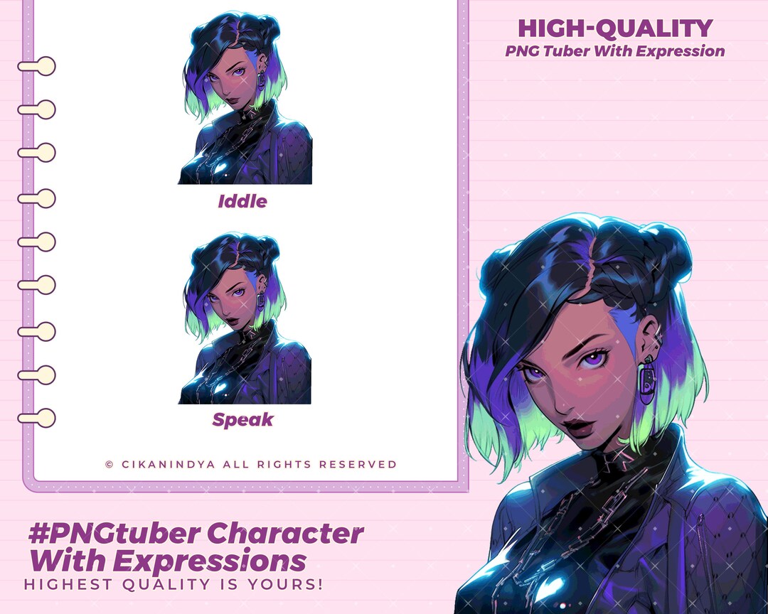 Pngtuber | Neon Nightwalker With Exclusive Cyberpunk PNG Tuber for ...