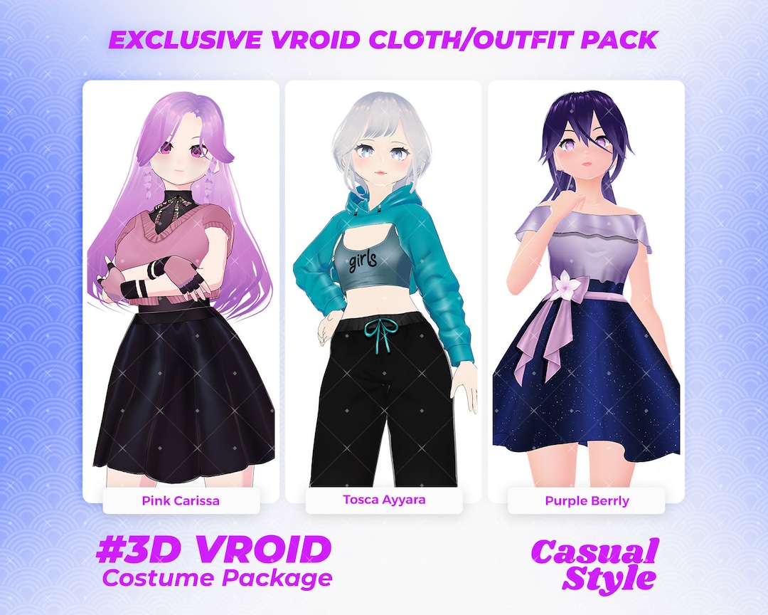 Vroid Clothing Pack, Doll Clothes, Vroid, Clothes, Costume, Sexy ...