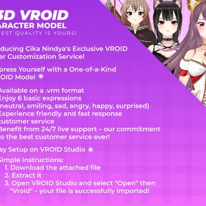 3D Vroid Character, 3D, Vroid, 3d Model Commission, Vtuber Model Free ...