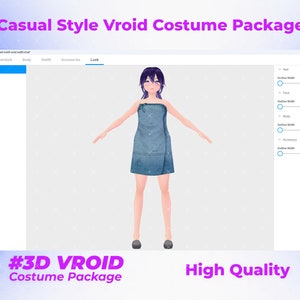 Streamer's Essential Casual Girl Outfit Collection - Vroid Clothing ...