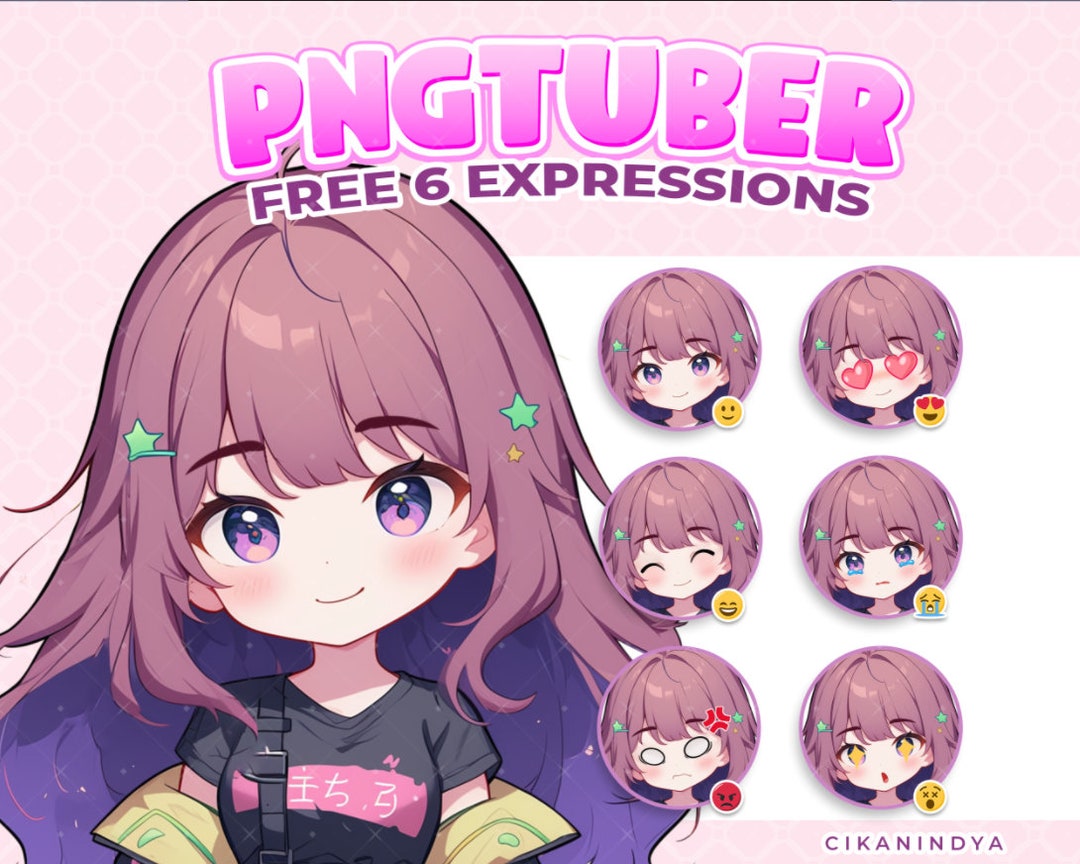 PNG Tuber | Beauty PNG Tuber Girl With Lilac Color Hair for Streaming ...