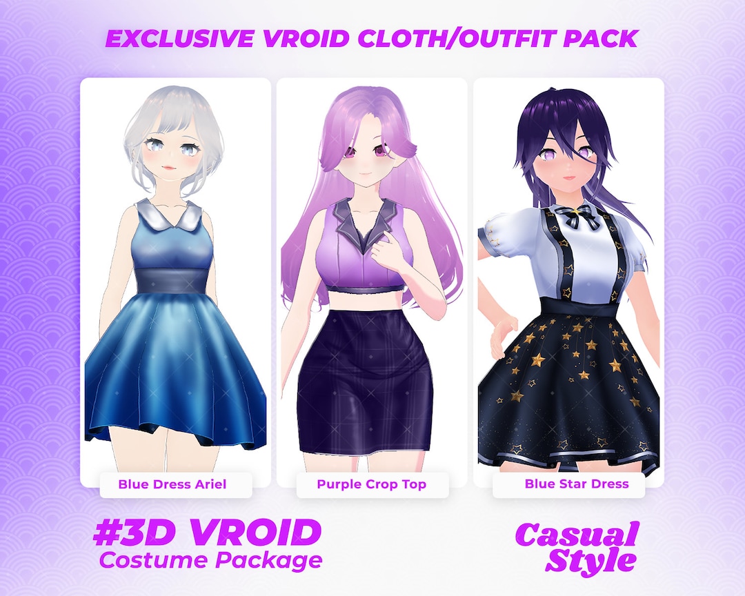 Vroid Clothing Pack | Modern Casual Vroid Clothes for 3D Models ...