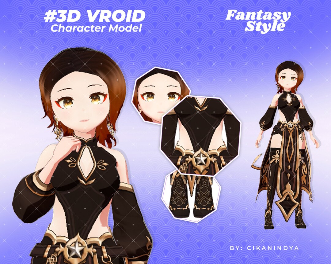 Virtual Stream Advanced 3D Vroid Model Lady Azura for Digital Creators ...