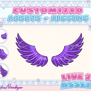 Fly Into Virtual Worlds With 2D Assets Simple Wings for Live2d Characters - Vtuber Assets ...