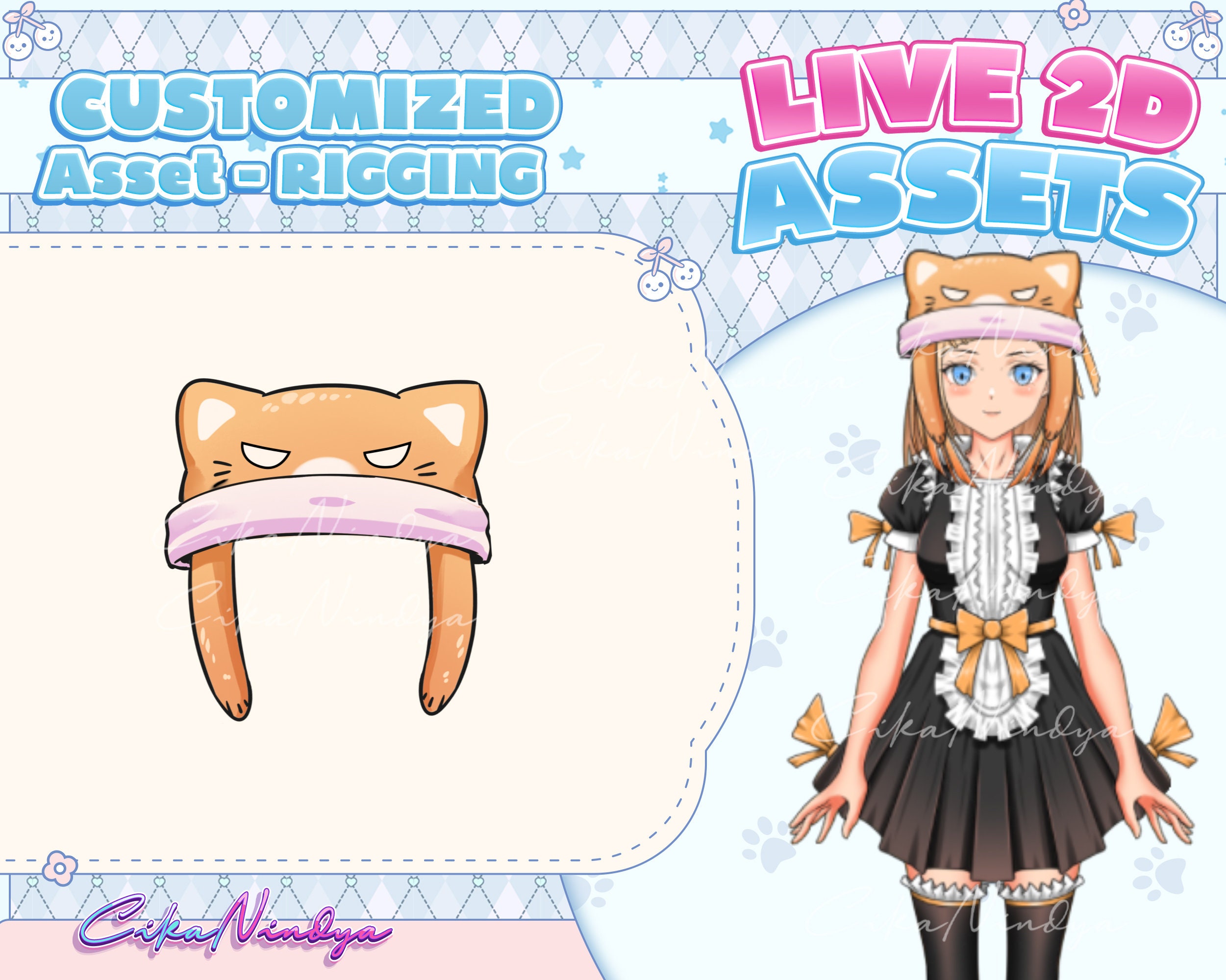 Live2d Vtuber Hat Asset: Anime Avatar Accessory (PNG) - Etsy