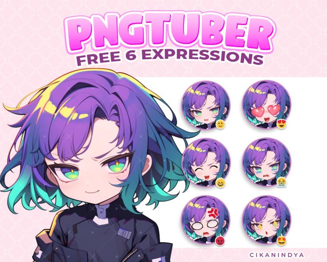 Premade Pngtuber – Bold Chibi Character for Dynamic Streams - Etsy